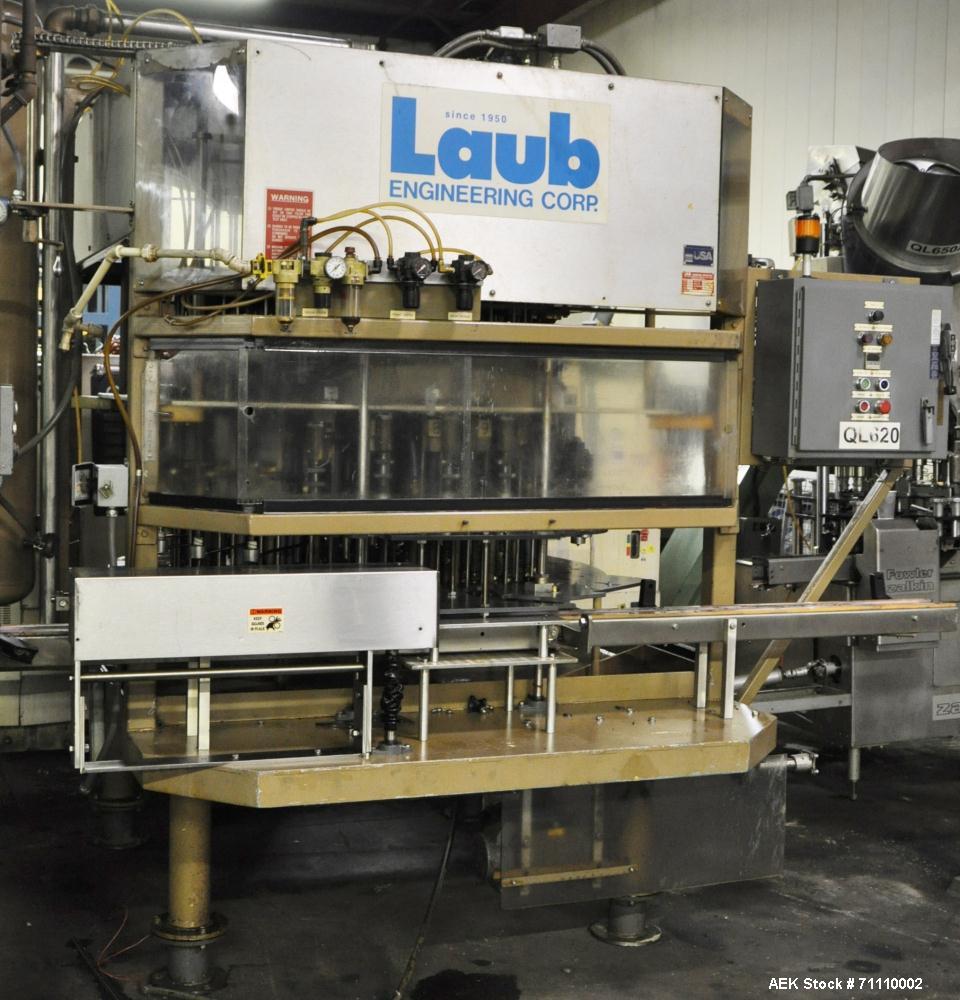 Used Laub 24 Station Rotary Piston Filler. Laub Hunt Model 92F6224.