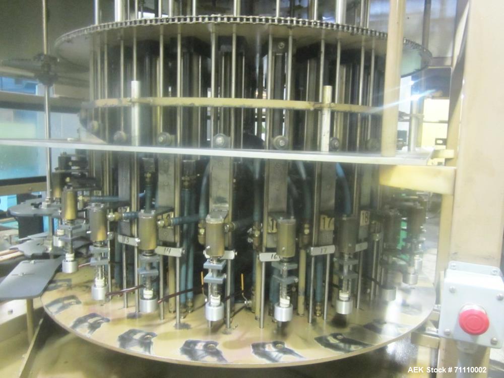 Used Laub 24 Station Rotary Piston Filler. Laub Hunt Model 92F6224.