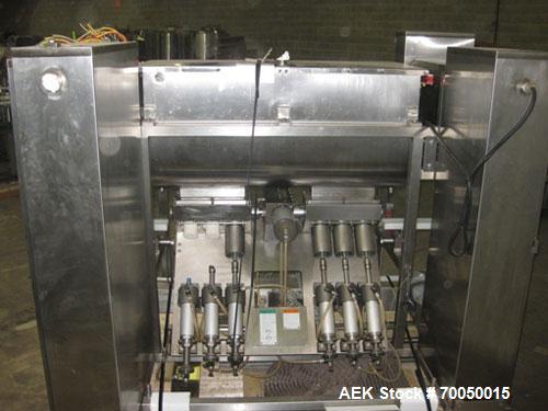 UsedRaque Piston Filler, model PF2.5-6. Equipped with (6) 3.5" diamet