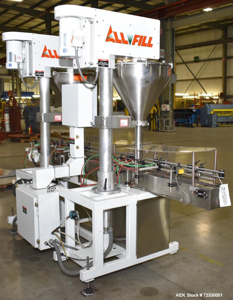 Used All Fill Model DHAA-400 Dual Head Automatic Inline Auger Filler.