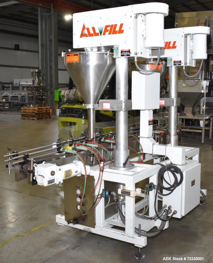 Used All Fill Model DHAA-400 Dual Head Automatic Inline Auger Filler.