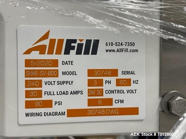 Used All Fill Model SHAS-SV-600 Automatic Inline Auger Filler. Capabl