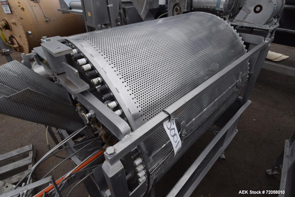 Used Solbern PTF Tumble Filler, Stainless Steel. Set up for 603 x 700