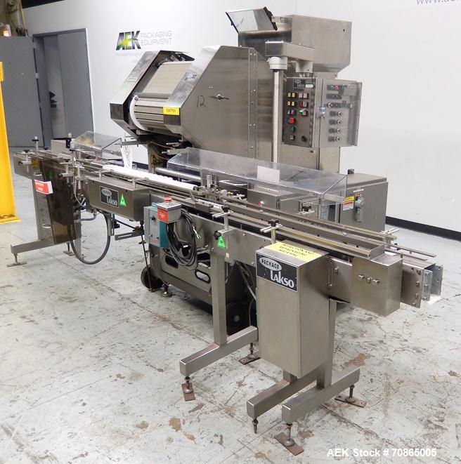 Used Lakso Model 450 Reformer Slat Counter. Machine has a speed range