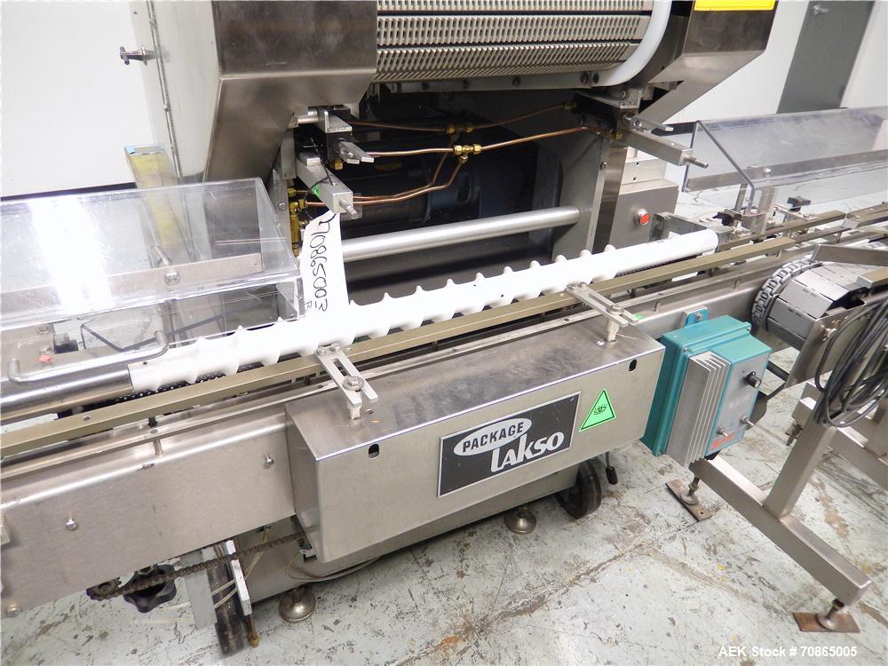 Used Lakso Model 450 Reformer Slat Counter. Machine has a speed range