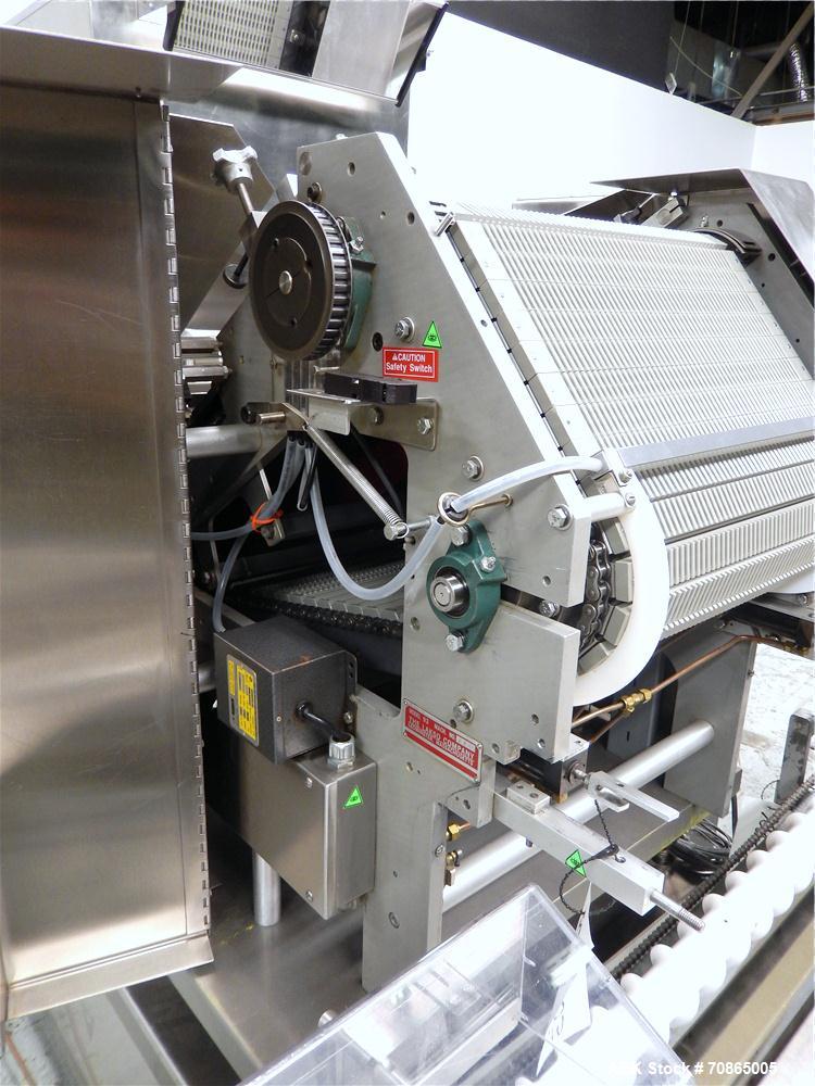 Used Lakso Model 450 Reformer Slat Counter. Machine has a speed range