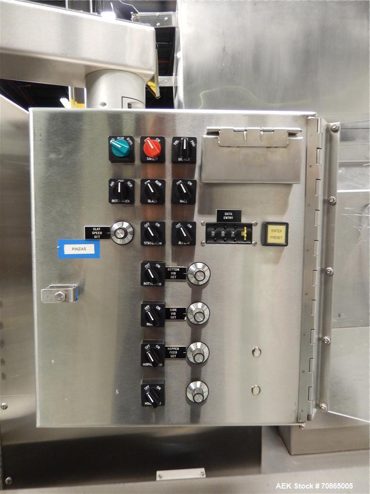 Used Lakso Model 450 Reformer Slat Counter. Machine has a speed range