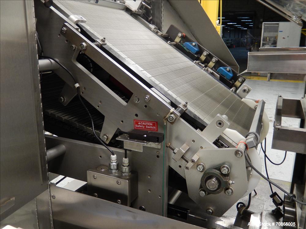 Used Lakso Model 450 Reformer Slat Counter. Machine has a speed range