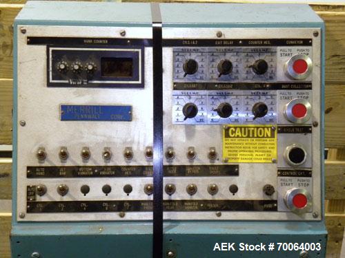 Used Merrill Model 72-16AD Automatic Inline Slat Counter. Filler is c