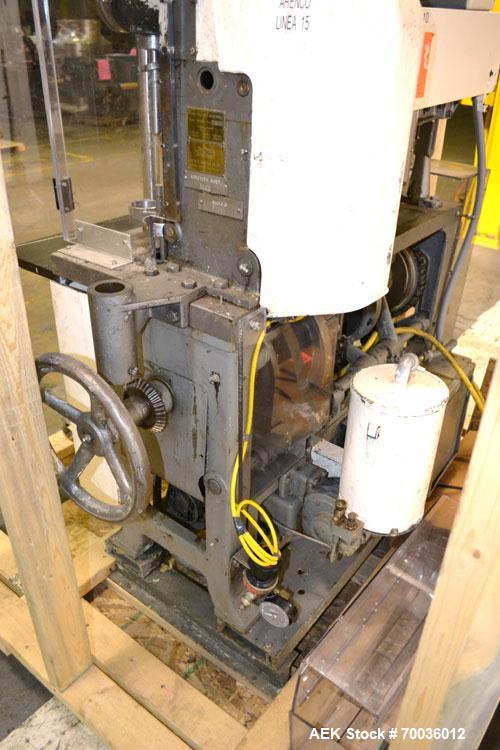 Used Arenco GAB Metal Tube Filler. Capable of speeds up to 60 TPM. Se