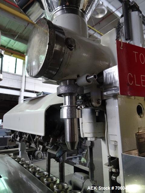 Used Arenco metal tube filler, type GAB, single filler nozzle, manual