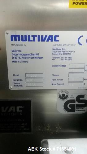 Used Multivac R230 Roll Stock Thermoformer. Has plug assist and gas f