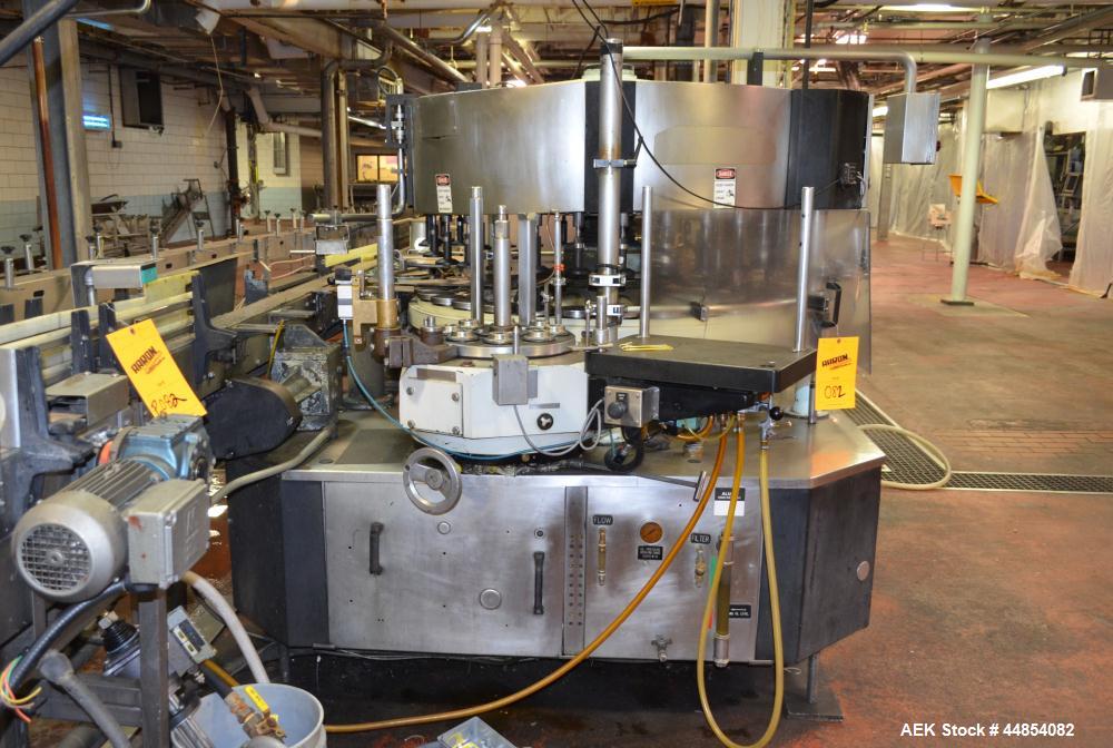Used Krones Solomatic 30 Station Cold Glue Labeler. Approximately 5-