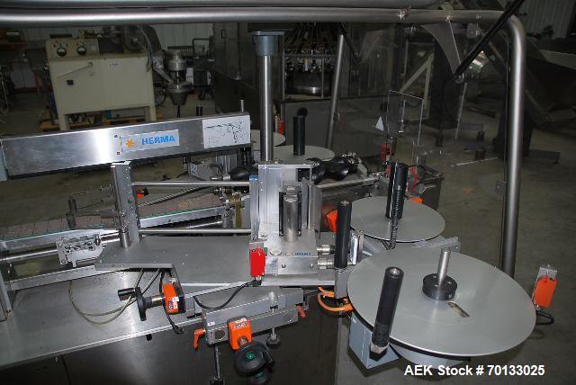 UsedHerma Automatic Labeler With Two Heads, Model 362-M-MC. Adhesive