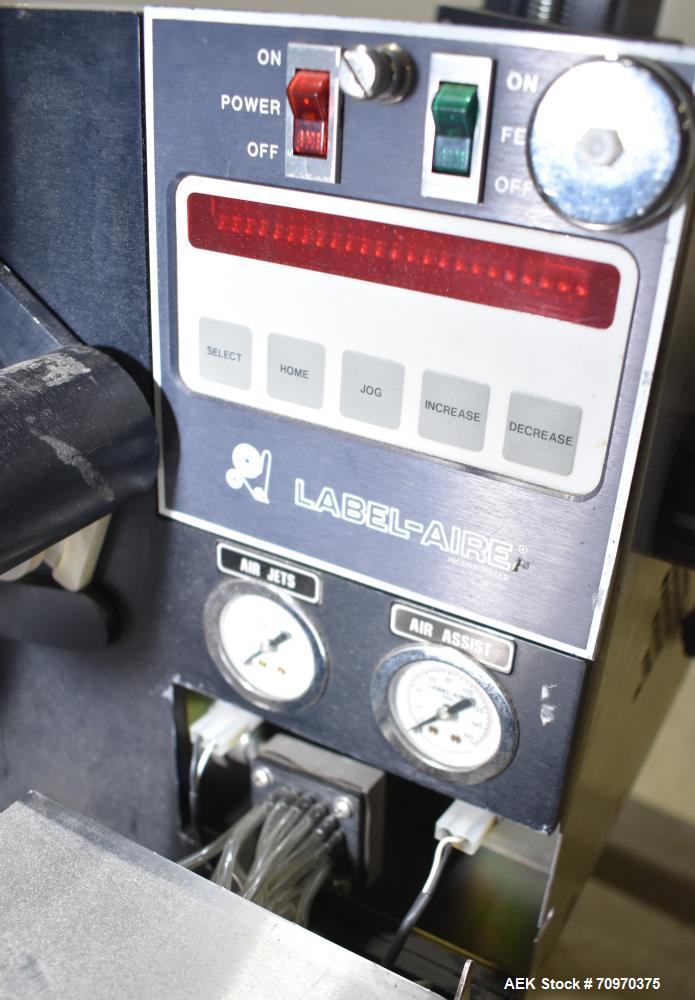 Used Label-Aire 2111M Air Blow Labeler. Capable of speeds up to 1250"