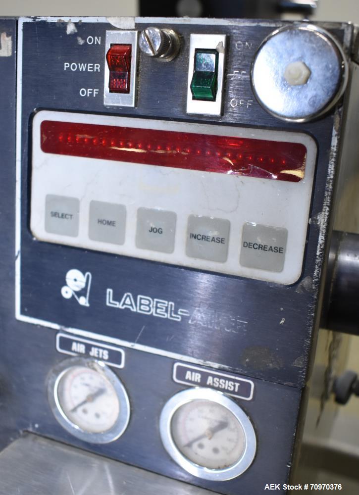 Used Label-Aire 2111M Air Blow Labeler. Capable of speeds up to 1250"