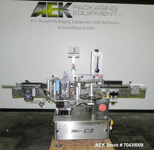 Used Harland Minex Pressure Sensitive Labeler. 6’’ Web. Includes bump