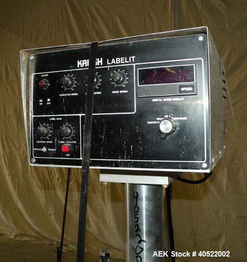 Used Kalish Labeler, Model 6805. Pedestal mounted labe application he