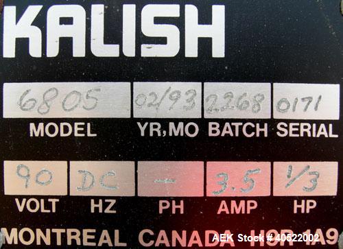 Used Kalish Labeler, Model 6805. Pedestal mounted labe application he