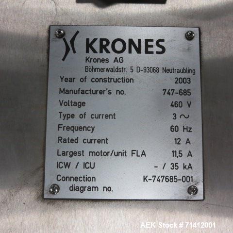 Used Krones Autocol 747 High Speed 18 Station Rotary Front and Back P