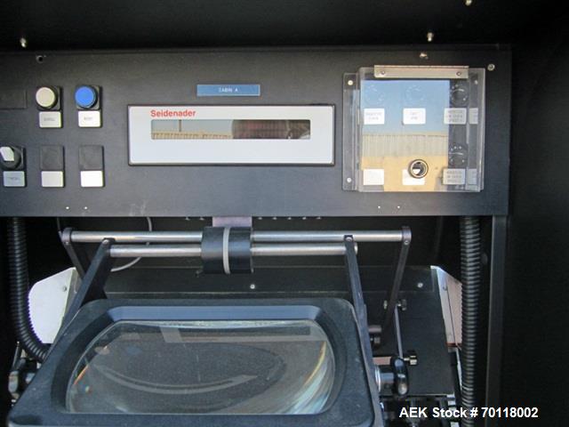 Used Seidenader V90 AVSB Inspection Machine. Now tooled pre-filled sy