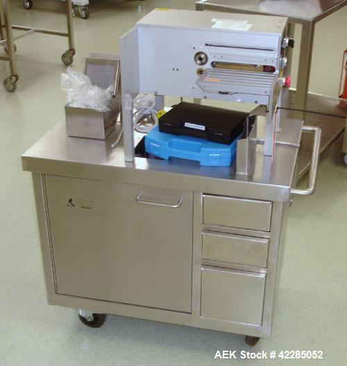 Used Sepha Deblister Unit, Model Pressout. 120 Volt. Mounted on a sta