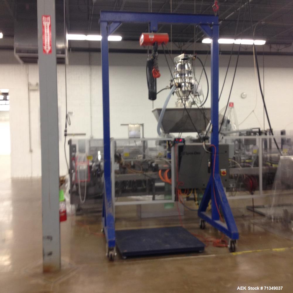 Usedcarbon steel a frame film hoist, 2000 lb chain falls.