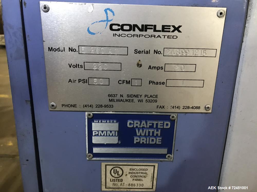 UsedConflex Model E-260AC Automatic L Bar Sealer and Shrink Wrapper.