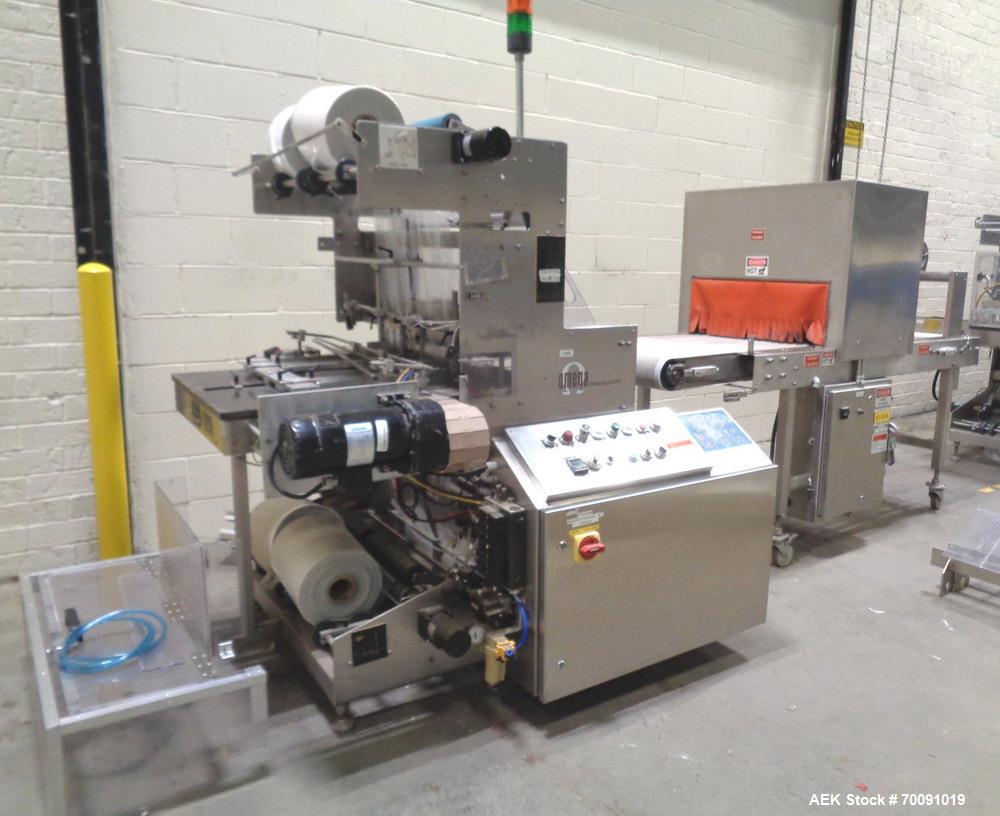 Used Omega Automatic Dual Lane Shrink Bundler; Model DL27; with Stain
