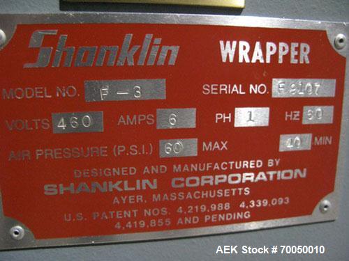 UsedShanklin Flow Wrapper, model F3, capable of up to 50 packages per
