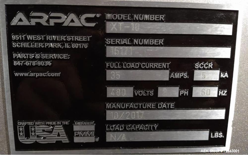 UsedArpac Model XR-15 Horizontal Side Seal Shrink Wrapper with Arpac