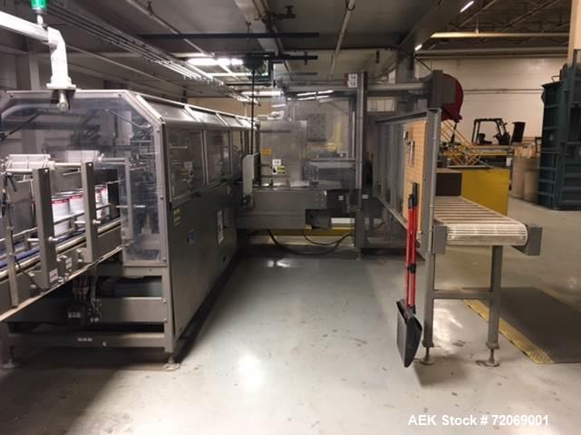 Used Arpac Traystar Inline, Continuous Motion Gallon Can Tray Packer.