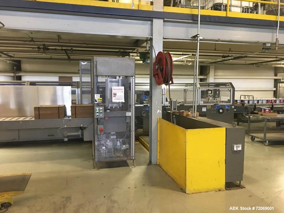 Used Arpac Traystar Inline, Continuous Motion Gallon Can Tray Packer.