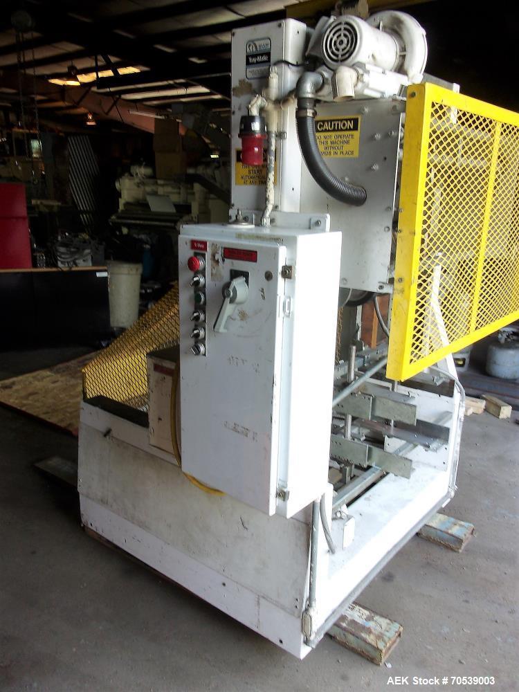 Used SWF Automatic Tray Former, Model 1T4. 4 cup vacuum blank feed sy