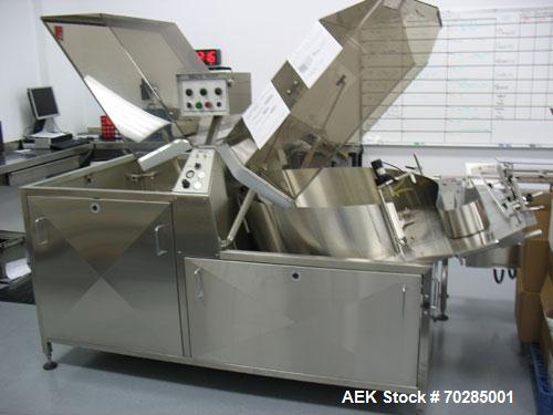 Used Kalish 7400 bulk bottle unscrambler with ionized air cleaner