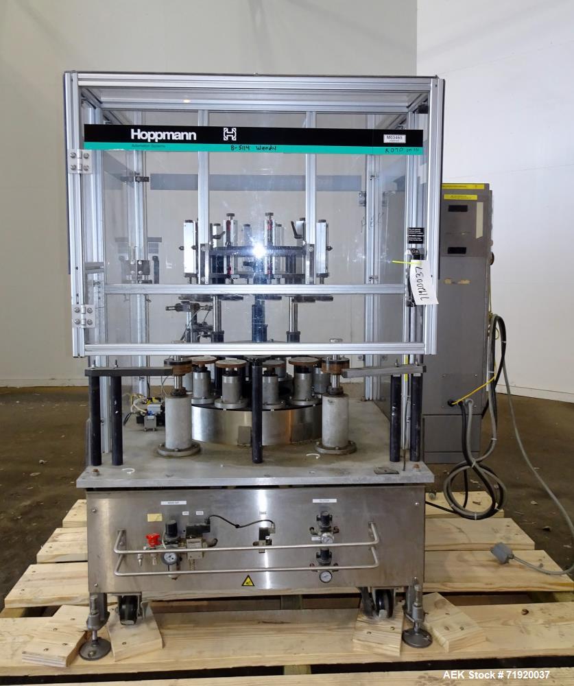 Used Hoppmann rotary radial container orienter, Model "Orienter". Ser