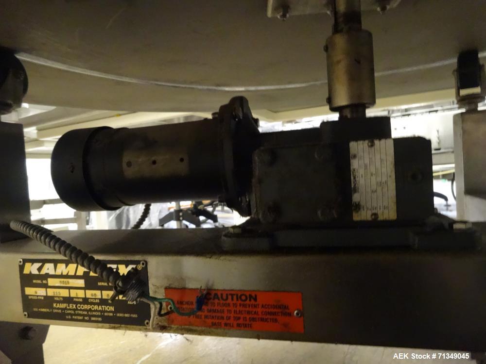 Used Kamflex Model 901 61" Diameter Accumulation Table. Unit turns at