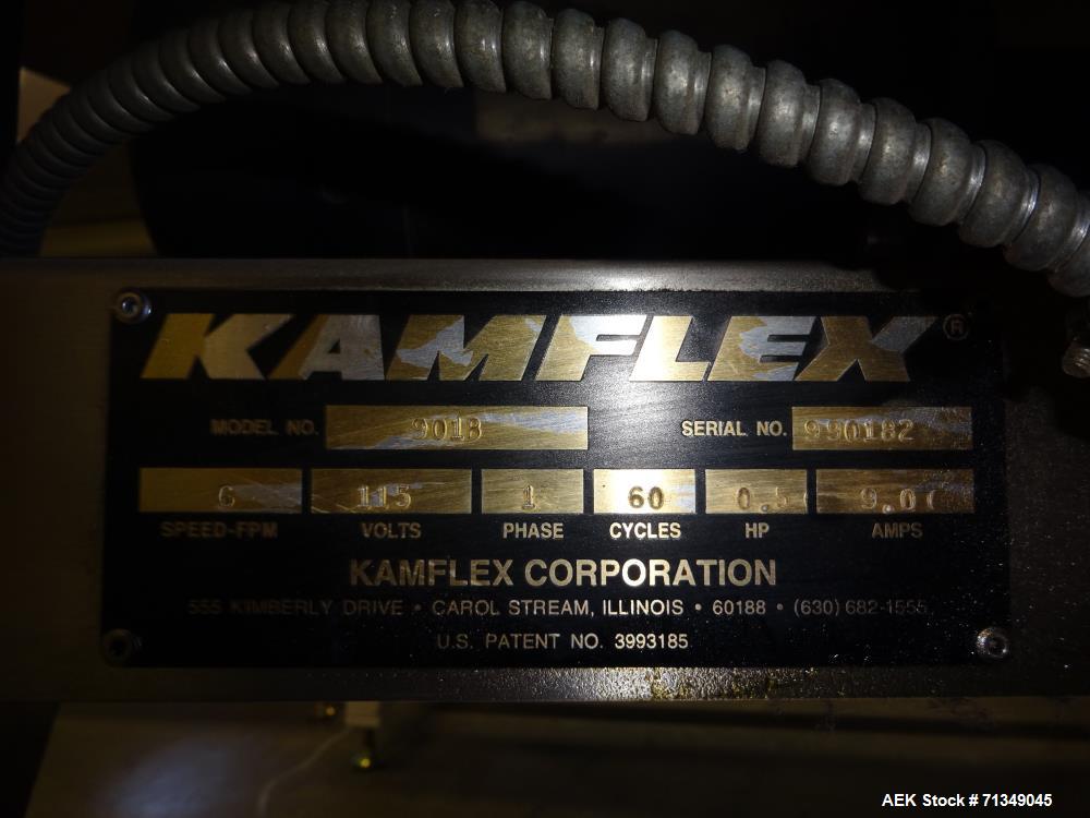 Used Kamflex Model 901 61" Diameter Accumulation Table. Unit turns at