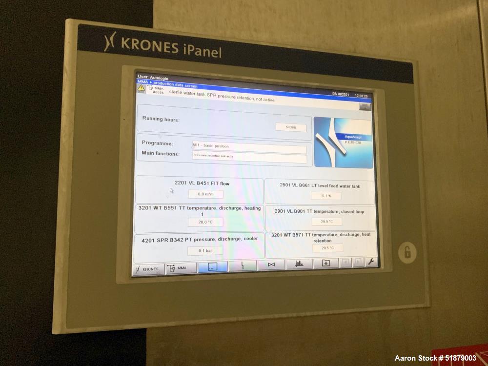 Used Krones Sterile Water Ultra High Temperature (UHT) System. Model