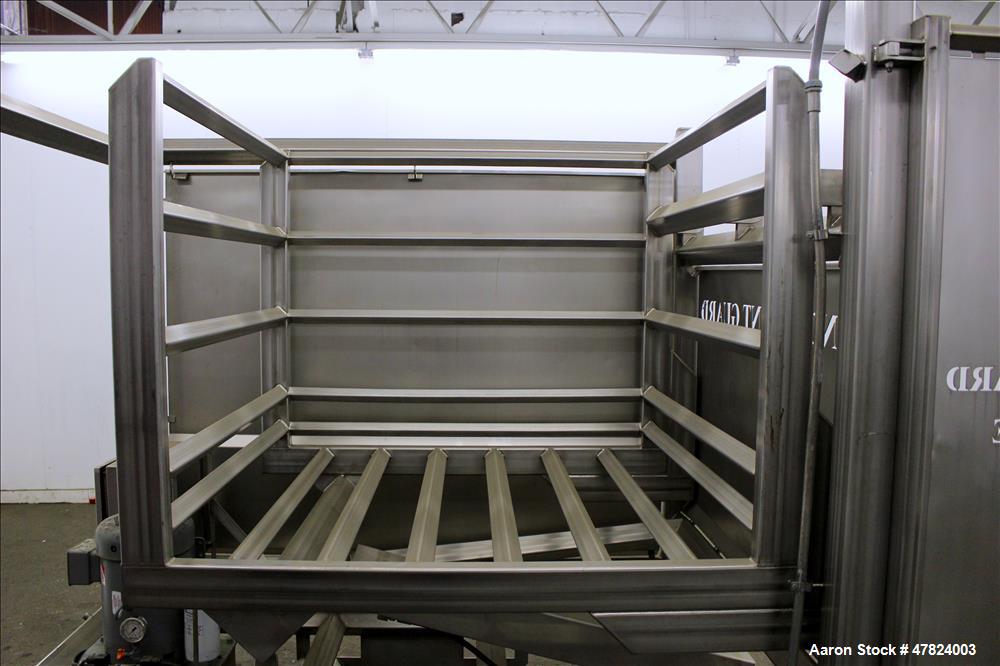 Used Tote Tilter/Dumper, 304 Stainless Steel. Approximate 50" Wide x