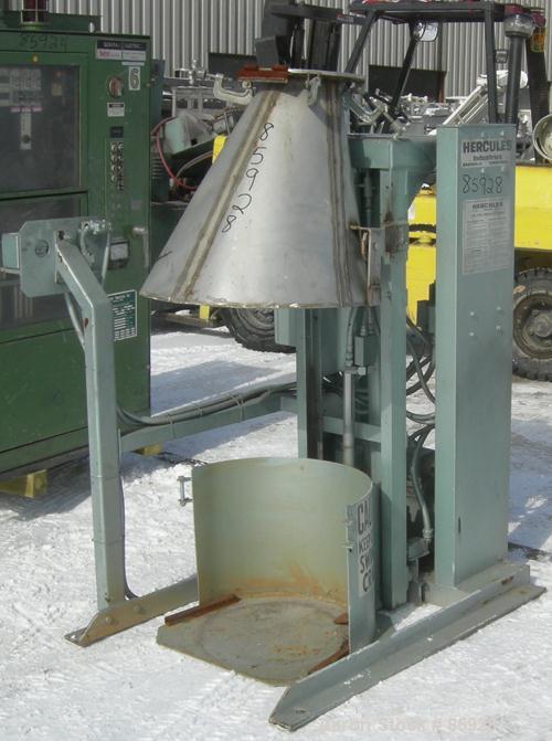 Used Hercules Industries Low Level Hydraulic Drum Dumper. Approximate