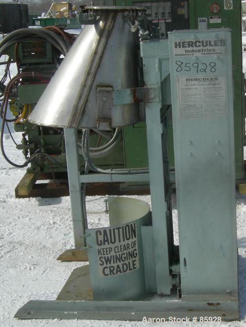 Used Hercules Industries Low Level Hydraulic Drum Dumper. Approximate