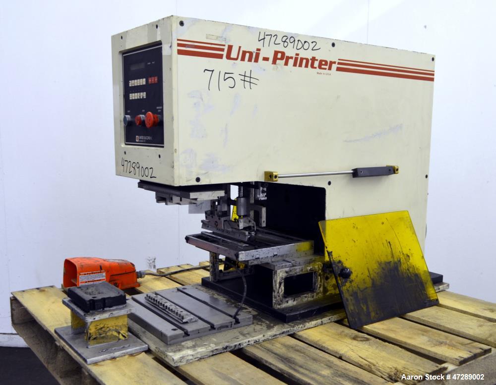 Used United Silicone Uni-Printer Pad Printer, Model UP450T. Cycle cap