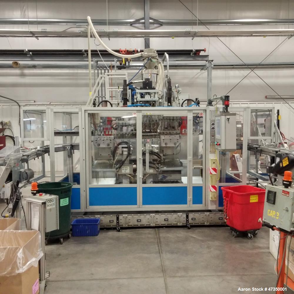 Used Automa Extrusion Blow Molding Machine, Model 400D. Double statio