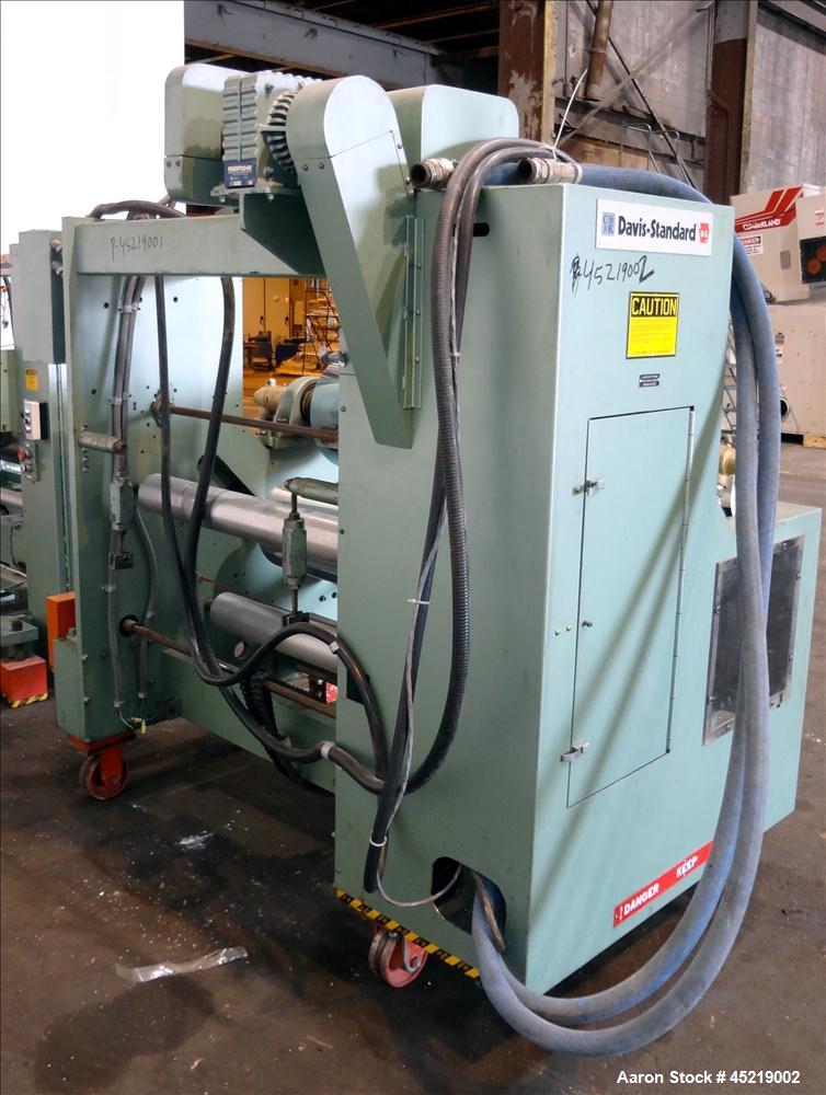 Used Davis Standard (2) Roll Casting Stand. (2) Approximate 18" Diame