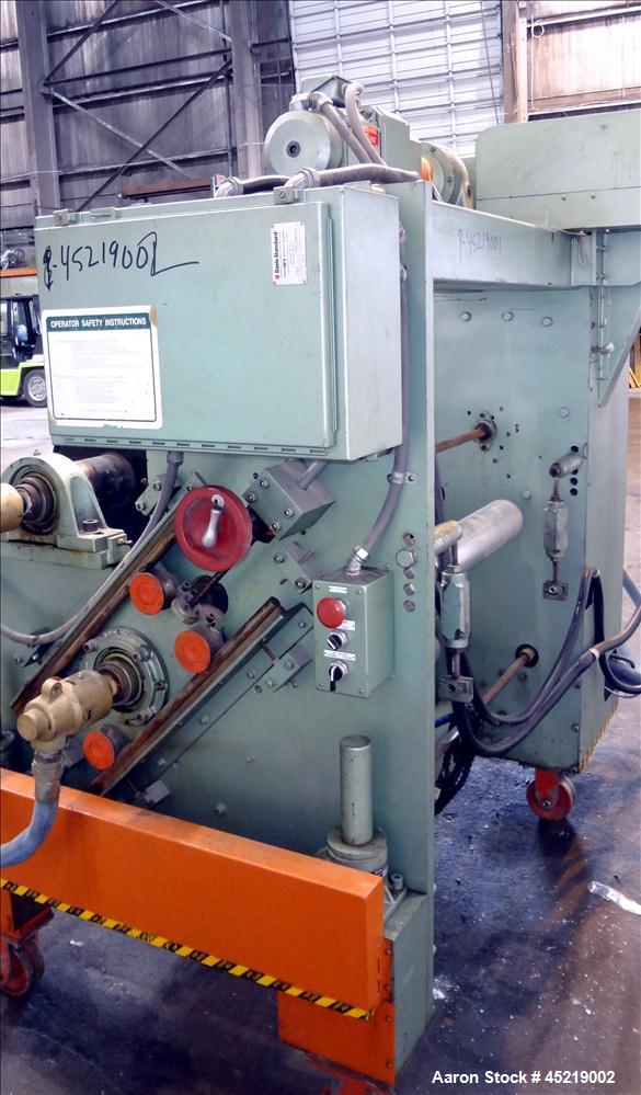 Used Davis Standard (2) Roll Casting Stand. (2) Approximate 18" Diame