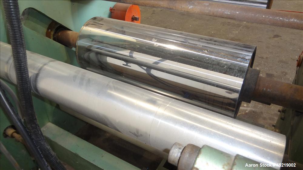 Used Davis Standard (2) Roll Casting Stand. (2) Approximate 18" Diame