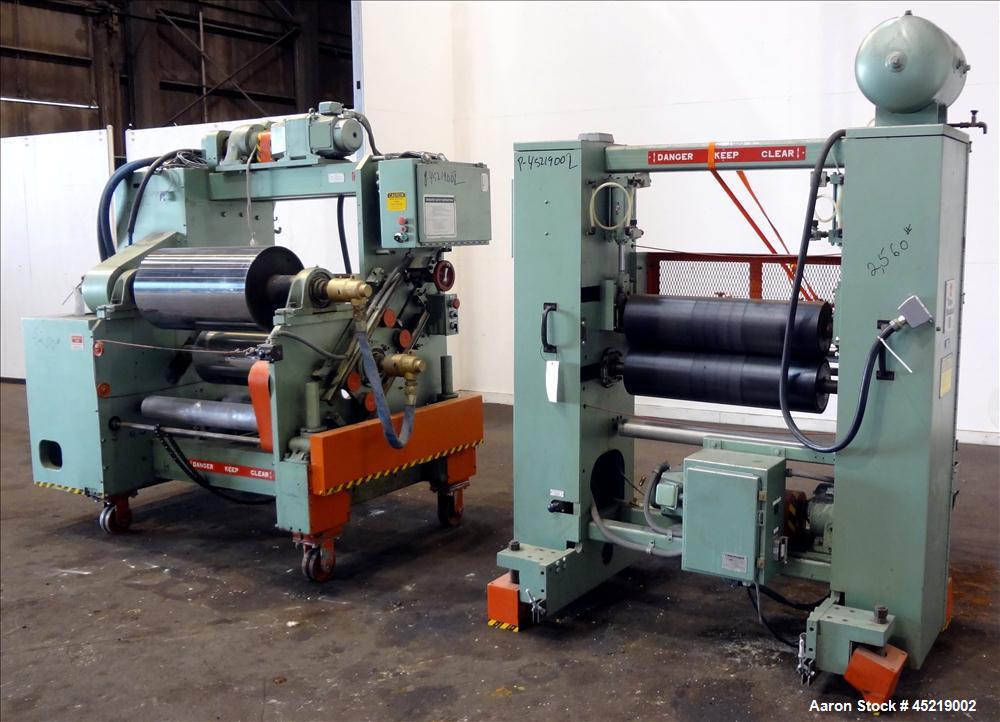 Used Davis Standard (2) Roll Casting Stand. (2) Approximate 18" Diame