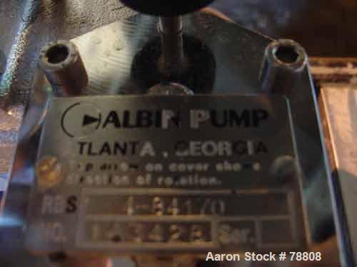 Used Albin Gear Pump, Model RBS, Stainless Steel. 3/4" NPT inlet/outl