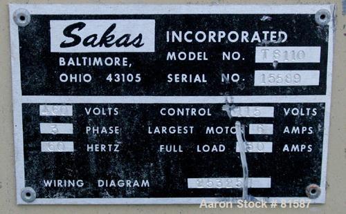 USED: Sakas table saw, model TS110. (3) upacting saws, approximate 10